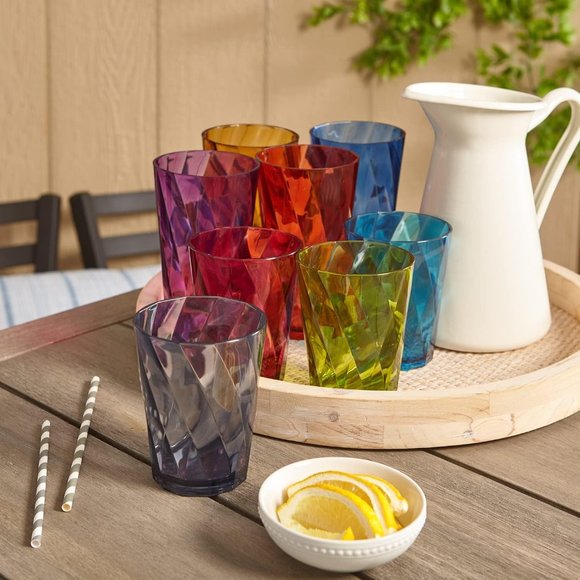 US Acrylic | Dining | Home Optix Jewel Tone Plastic Reusable Drinking Glasses Set Of 6 | Poshmark